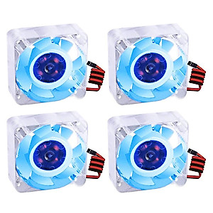 GeeekPi 4pcs Fan for Raspberry Pi 4, Quiet Cooling Fan 40x40x10mm 4010 Fan DC 5V 3.3V Brushless CPU Cooling Fan Cooler Radiator for Raspberry Pi 4 Model B, Raspberry Pi 3B+/3B/2B (Blue)