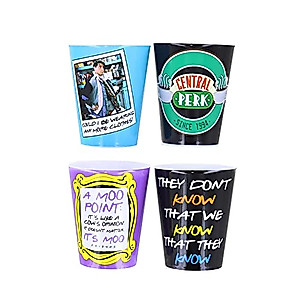 Friends Quotes 1.5-Ounce Plastic Mini Shot Glasses | Set of 4