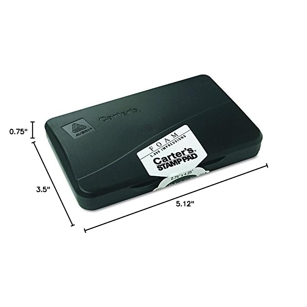 Avery Carter's Foam Stamp Pad, 2.75 x 4.25 Inch, Black, 1 Pad (21381)