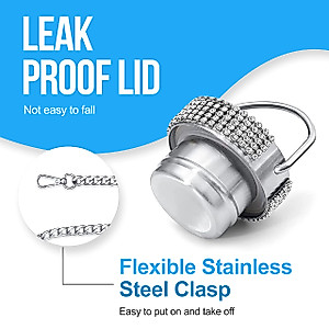 Liquid TuNes Soccer Bling Water Bottle Stainless Steel Thermal Bottle, Insulated Refillable Glitter Water Bottle with Chain, Great Gift Idea for Girls(500ml/16.9 oz)