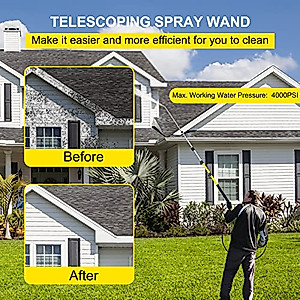 Telescoping Spray Wand for Pressure Washer - Power Washer Extension Wand, Gutter Cleaning Tools, Telescopic Lance 20FT, Window Cleaner Kit, Upgraded 4000 psi