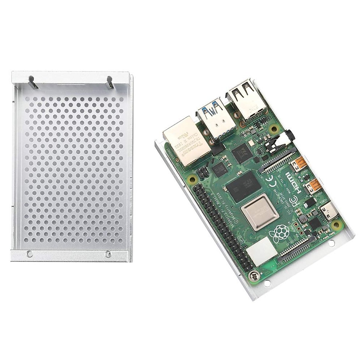 Raspberry Pi 4 Case RPI 4 Aluminum Case RPI 4B Metal Shell Silver Enclosure for RPI 4 Model B (Silver)