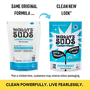 Molly's Suds Original Laundry Detergent Powder | Natural Laundry Detergent for Sensitive Skin | Earth-Derived Ingredients, Stain Fighting | 120 Loads