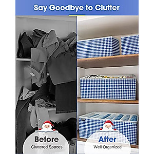 MULISOFT Drawer Organizers for Clothing, 2 Pack Underwear Drawer Organizer Clothes, 10 Grids Clothes Organizer for Folded Clothes,Wardrobe Clothes Organizer for Jeans,Pant,Sweaters,T-Shirt,Underwear