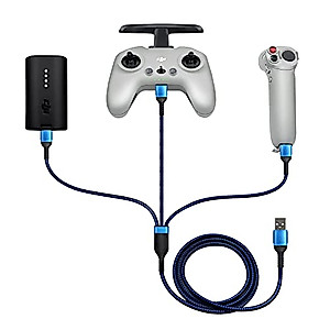 AMAZEAR 3 Type-C Nylon Braided Charging Cord for DJI Drone Remote Controller Motion Controller Battery Mobile/Android and More Power Cable, DJI Avata/FPV/Mini 2/Mini 3 pro/Air 2s/Mavic 3 Accessories