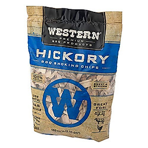 Western Premium BBQ Products Hickory BBQ Smoking Chips, 180 cu in