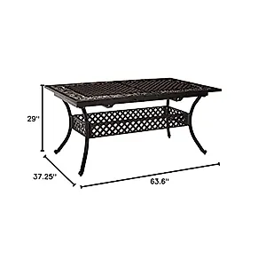 Christopher Knight Home Outdoor Expandable Patio Dining Table, 64"-81", Cast Aluminum, Shiny Copper
