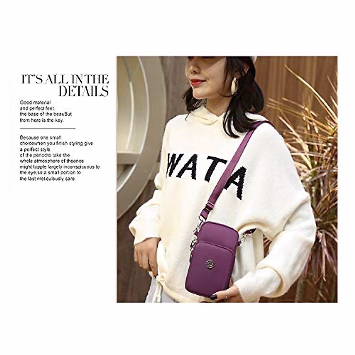 Crossbody Phone Purse Mulit Pocket Cell Phone Shoulder Strap Wallet Case for Motorola One 5G Ace Moto G Power 2022 Moto G Stylus 2022 Moto G Pure 2021 G8 Plus TCL 20L 10L 30 SE BLU G91 Pro (Purple)