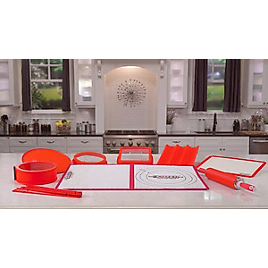 DoughEZ Silicone Non-stick Reusable Silicone Fiber Mesh Baking Mat, Oven Safe Up to 480° F, Dishwasher Safe, BPA Free, 11 x 16.5-Inch