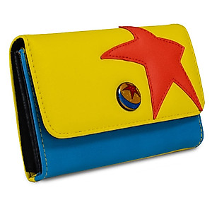 Buckle Down Disney Wallet, Foldover, Pixar Luxo Ball Bounding Yellow Red Blue, Vegan Leather, 6.5" x 4.5"