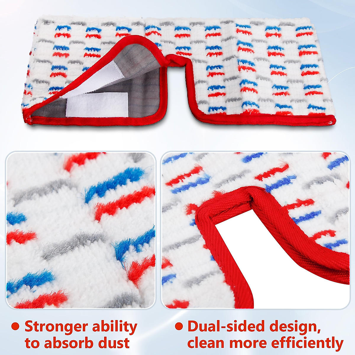 4 Pack Mop Refill Pads Compatible with O-Cedar ProMist MAX Spray Mop Reusable Mop Pads Microfiber Mop Replacement Heads Dry Wet Use Double Sided Machine Washable for All Surface Floor Cleaning