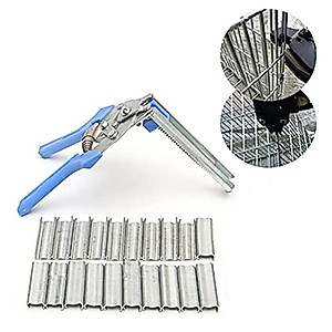 WOMOUR Type M Nail Ring Pliers - Hog Ring Chicken Duck Goose Dog Cat Rabbit Kit Clamp with Nail Groove for Animal Cages/Wire Fencing, Repair Hand Tools with 600 Pcs Galvanized Steel Rings