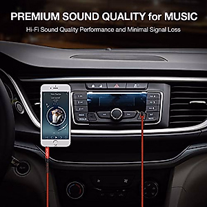 JSAUX 2 Pack AUX Cable, [4ft/1.2m- Copper Shell, Hi-Fi Sound] 3.5mm TRS Auxiliary Audio Cable Nylon Braided Aux Cord Compatible for Car/Home Stereos,Speaker,Headphones,Sony,Echo Dot,Beats - Red