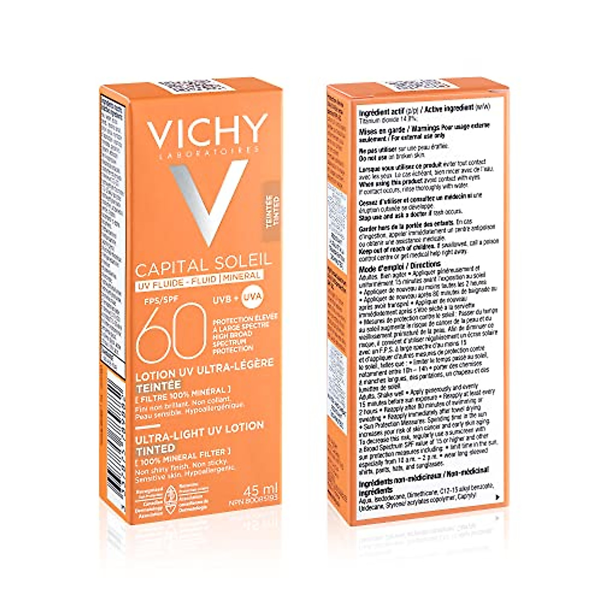 Vichy Capital Soleil Tinted Mineral Sunscreen for Face SPF 60, Titanium Dioxide Face Sunscreen, Travel Size Sunscreen, Water Resistant, Light weight Sun Protection Creams, Gels, & Lotions