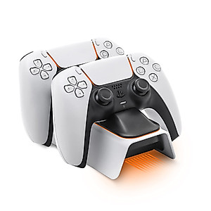 PS5 Controller Accessories, Fast Charging PlayStation 5 Controller Charger Built-in LED Light, PS5 Controller Charger Station with 5V 3A Power Adapter