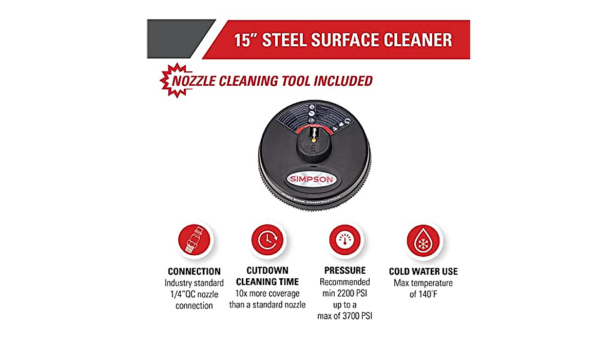 Simpson 80165 15" Surface Cleaner | Fast, Streak-Free Clean