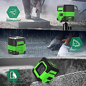 Laser Level, CUSBON Vertical and Horizontal Line with Projected Measuring Marks, Self-Leveling 50ft Cross Line Laser for Construction Floor Tile Wall Painting Picture Hanging