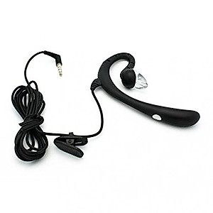 Wired Headset Mono Handsfree Earphone 3.5mm Headphone Boom Microphone Single Earbud [Black] for Verizon Samsung Galaxy J3 Mission Eclipse - Verizon Samsung Galaxy J7 V (2017)