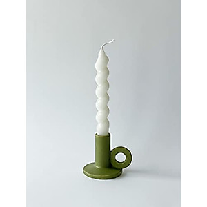 Handmade Spiral Taper Candle - 7.5 inches Twisted Candles Sticks Dripless Dinner Candle for Home Decoration Wedding Holiday Party & All Occasions, Set of 2 (White)