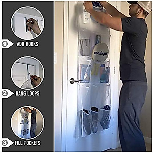 Cruise On Large Mesh Over Door Hanging Organizer 15 Pocket White Cabin Organization Shoe Holder & Cruise Essentials Storage