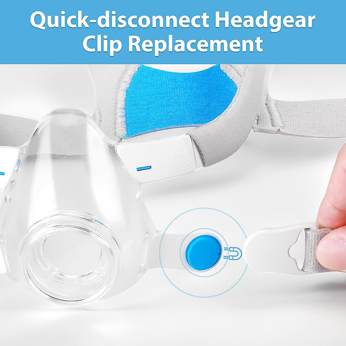 OTIWTT Headgear Clip, Magnetic Headgear Clips Compatible for AirFit AirTouch F20 F30 N20, Quick Disconnect Clips with Strong Force, 6 Pack 3 Pairs