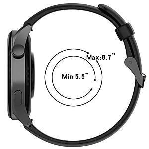 LOKEKE Compatible with Huawei Watch 4 Pro Replacement Band - 22mm Replacement Silicone Wrist Watch Band Strap Compatible with Huawei Watch 4/4 Pro/Watch Ultimate/Watch GT3 SE(Silicone Black)