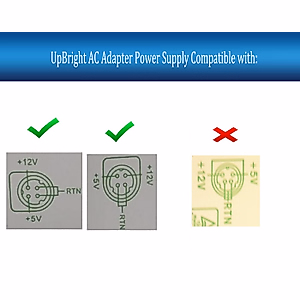 UpBright 4-Pin 12V 5V 3A AC/DC Adapter Compatible with D-Link DNS-321 DNS-326 DNS-323 CNS323A BNS323A DNS-726-4 DNS-722-4 DLink 2-Bay Network Attached Storage NAS Enclosure JENTEC JTA0512 Power Supply