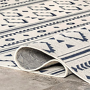 nuLOOM Frontier Droplet Striped Indoor/Outdoor Area Rug, 5' x 8', Light Grey