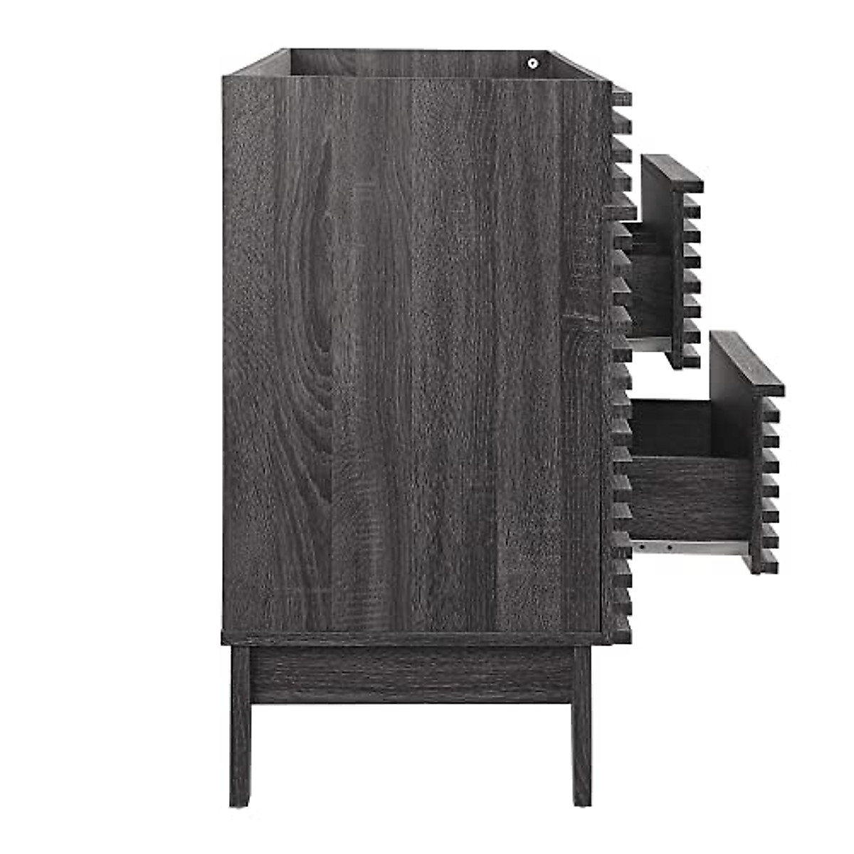 Modway Render 47" Plastic and Wood Bathroom Vanity Cabinet in Charcoal