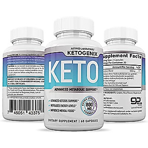 Ketogenix Keto Pills Ketogenic Supplement Includes goBHB Exogenous Ketones Advanced Ketosis Support for Men Women 180 Capsules 3 Bottles