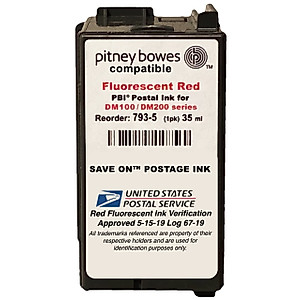 Original Pitney Bowes DM100i and DM200 793-5 Postage Meter Red Ink