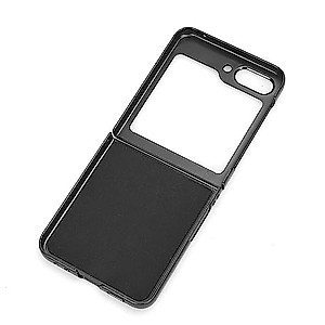 HZSANXIN Compatible with Samsung Galaxy Z FLIP 5 Case Full Cover Ultra Thin Matte Anti Slip Scratch Resistant Fashionable and Durable Leather Lychee Pattern Back Shell (Black)