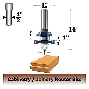 Bosch 85622M Beading Rail Assembly, 3/4 and 7/8 THK Wood, 1-5/8-Inch Diameter, 1/2-Inch Shank, 57/64-Inch Cut Carbide Tipped Router Bit