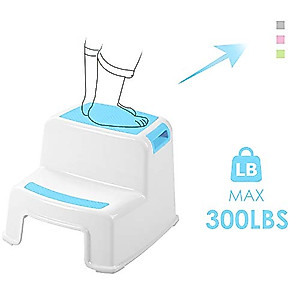 2 Step Stool for Kids(1 Pack, Drak Pink) - Toddler Step Stools for Toilet Potty Training, Bathroom and Kitchen - Slip Resistant Soft Grip for Safety, Stackable