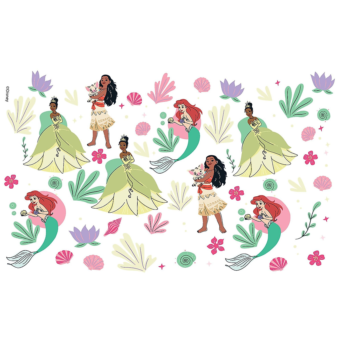 Tervis Disney - Princess Paradise Made in USA Double Walled Insulated Tumbler Travel Cup Keeps Drinks Cold & Hot, 10oz Wavy, Classic