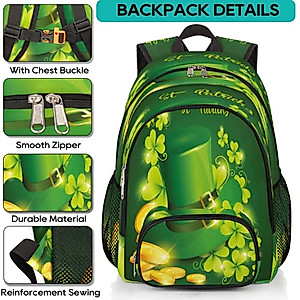 St. Patrick's Day Bookbag School Backpack Teens Girls Boys Schoolbag Shoulder Computer Hiking Gym Travel Casual Travel Daypack