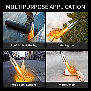 Propane Torch Weed Burner Propane Weed Torch with Turbo Trigger Push Button Igniter,Blow Torch High Output 800,000 BTU Heavy Duty Flamethrower with 9.8FT Hose for Garden Weeds,Ice Snow,Roof,Charcoal