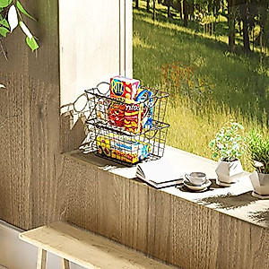 SimpleHouseware 2 Pack Stackable Single Wire Basket, (11.5 x 15 x 7.5 in)