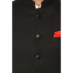 Men's Ethnic Contemporary Wedding Bandhgala Jodhpuri Suit Set-3 Colors Available Black