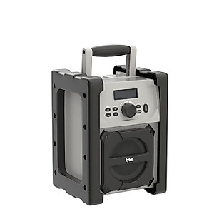 Tyler Bluetooth Jobsite Radio Speaker Wireless Battery Powered Or AC/DC - 100+ Feet Rang - USB - AUX Out - Full Band FM Radio - IPX5 Water Resistant - Outdoor Indoor Durable Portable Speaker TWS407