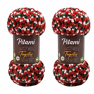 2 Pcs - Soft & Bulky Velvet Yarn for Thick & Quick Knitting & Crochet | Assorted Yarn Baby Velvet Bulk for Adults & Kids (Multicolor 12)