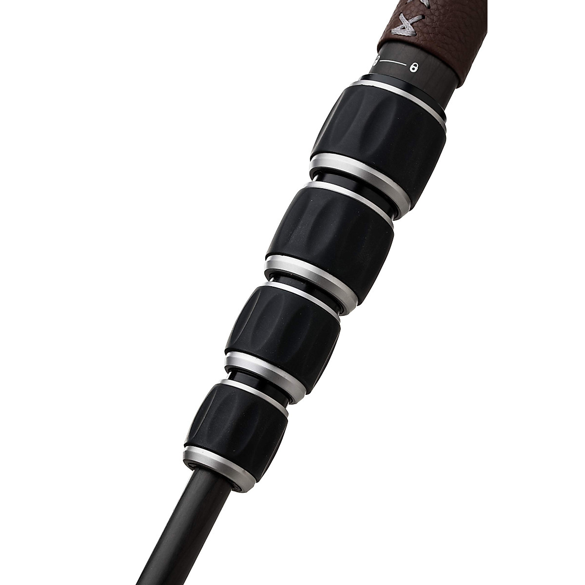 MeFoto RoadTrip Classic CF Leather Edition Lightweight 61.6" Carbon Fiber Tripod/Monopod, w/Case, Twist Locks, Dual Action Ballhead w/Arca Swiss Plate - Titanium (C1350Q1TL)