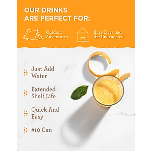 READYWISE - Simple Kitchen, Orange Drink Mix, 86 Servings, Healthy, Powdered Drink Mix, Healthy Drinks, Emergency Food Supply, 10 Can