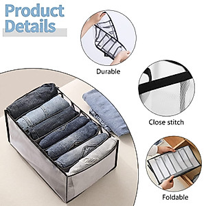 Songsier 6PC Washable Wardrobe Clothes Organizer, Washable Clothes Organizer for Folded Clothe, Mesh Clothes Storage Organizer for T-shirt, Socks, Legging, Scarves, Underwear（2large+4small）
