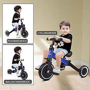 67i 3 in 1 Tricycle for 1-3 Year Old Toddler Bike Kids Tricycles for 1-3 Year olds Toddler Tricycle Kids Trikes Adjustable Seat and Removable Pedal Baby Balance Bike Boys Girls (Blue)