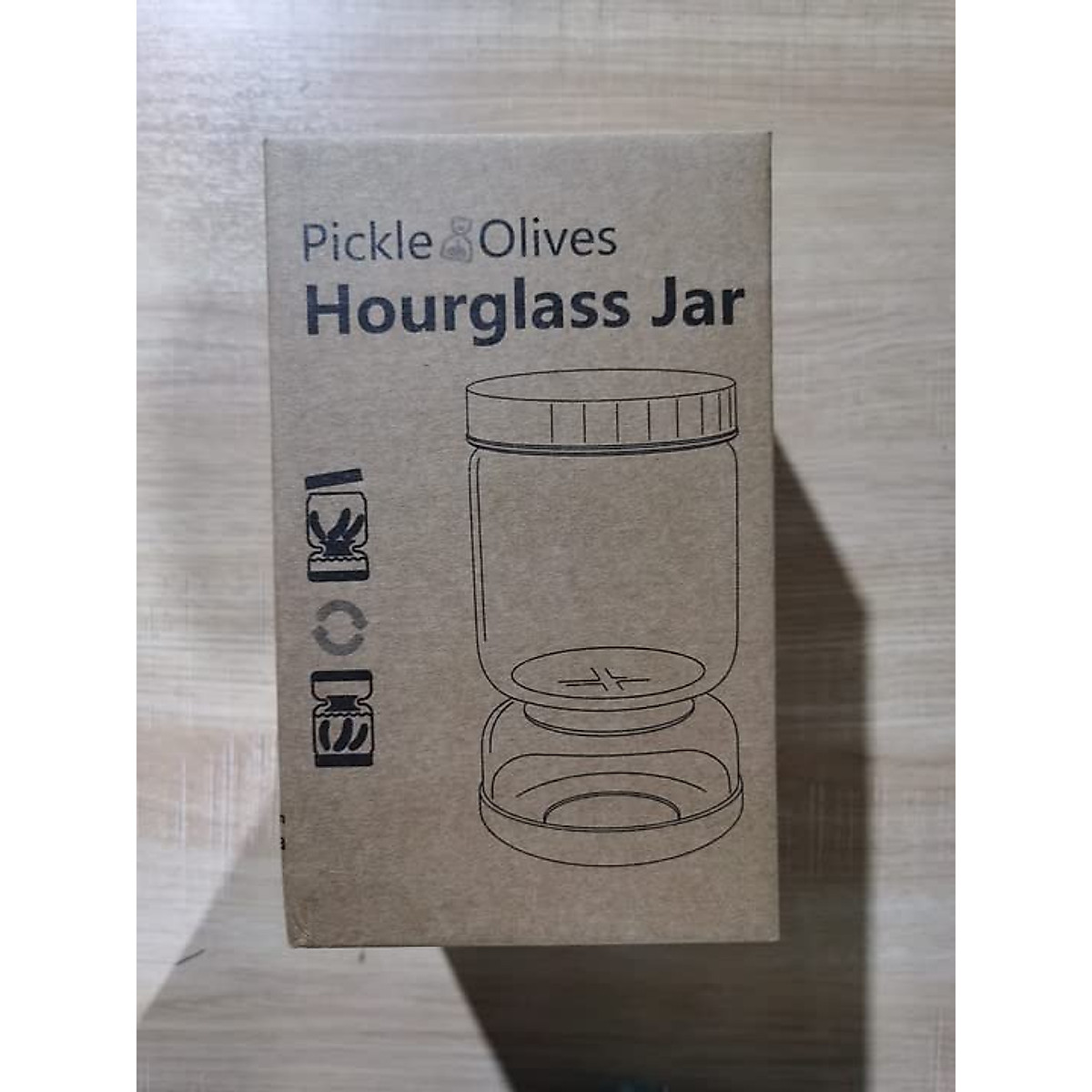 WhiteRhino Glass Pickle Jar,34oz Olive Hourglass Jar with Strainer,Airtight Glass Jar Pickle Juice Separator Jar Pickle Flip Jar for Gherkin Jalapeno