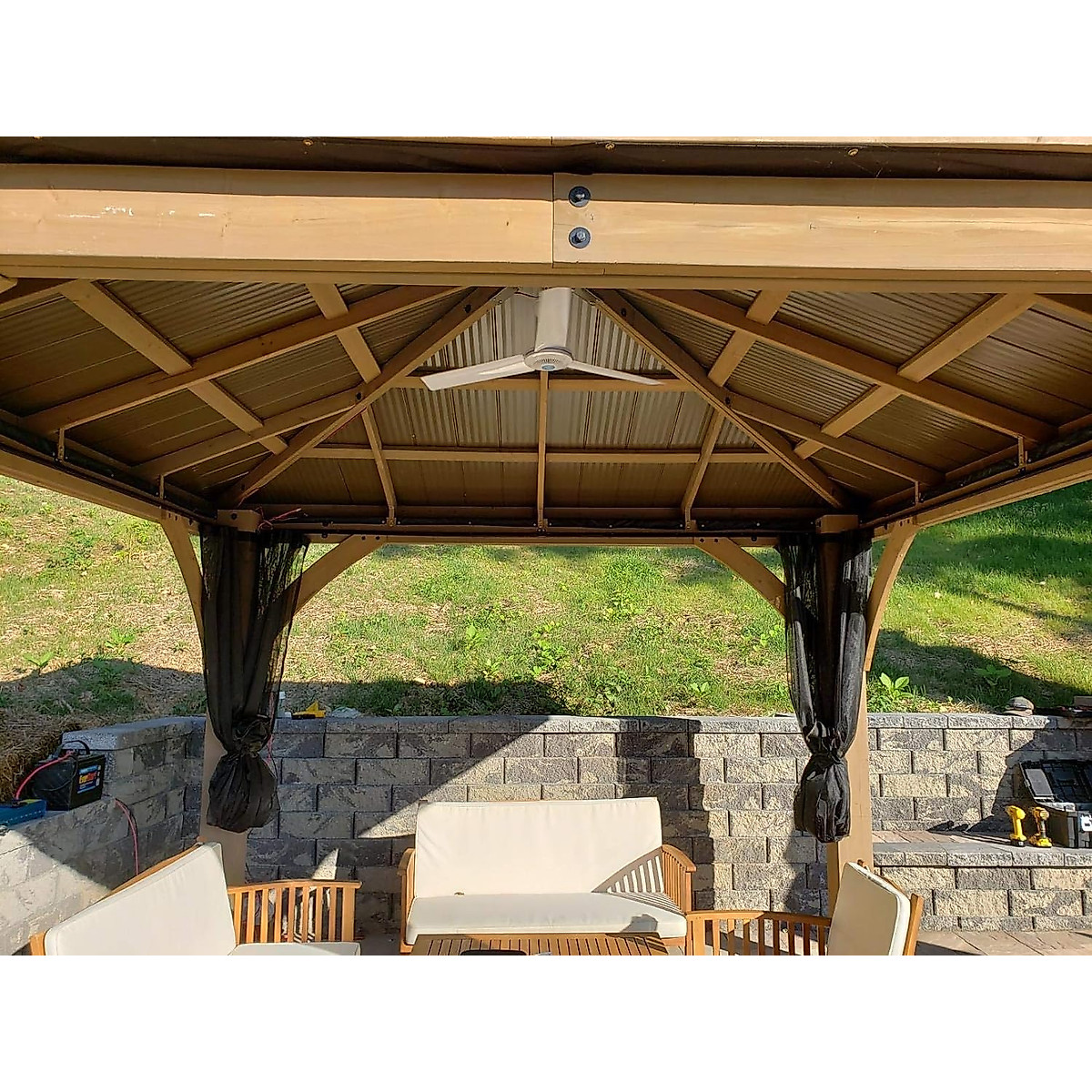 sunlar 28" inch 12V DC Ceiling Fan 12 Volt Portable gazebo fan