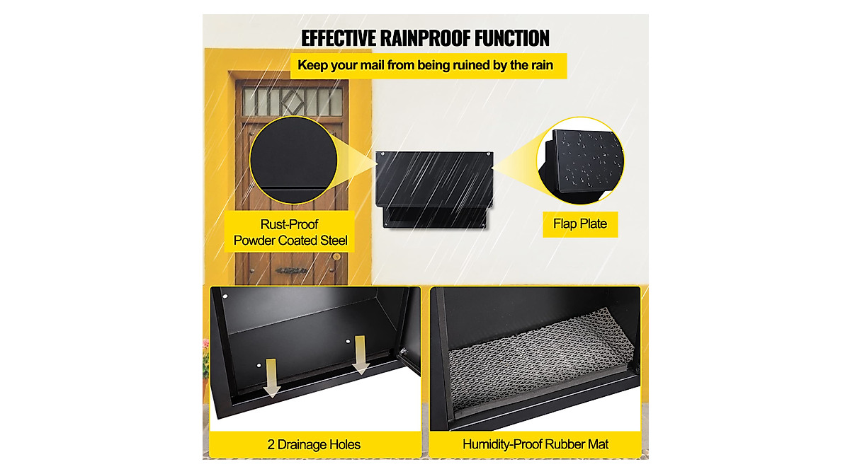 Secure Wall Mount Drop Box with Adjustable Chute - VEVOR Mailbox