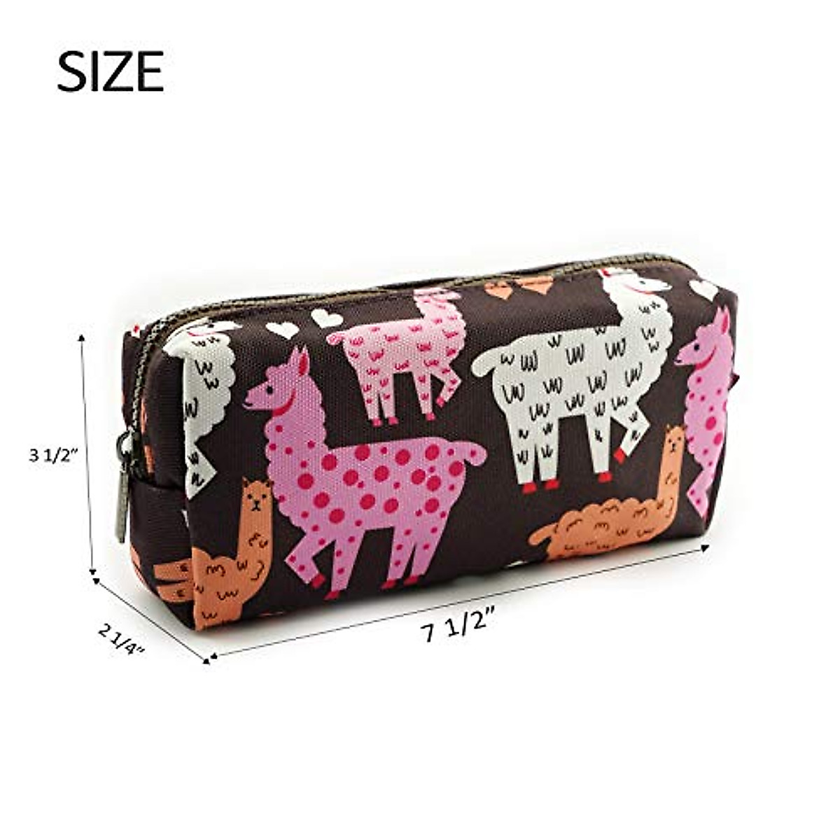 Llama Pencil Case Large Capacity Canvas Pen Bag Pouch Stationary Case Makeup Cosmetic Bag (Llama)