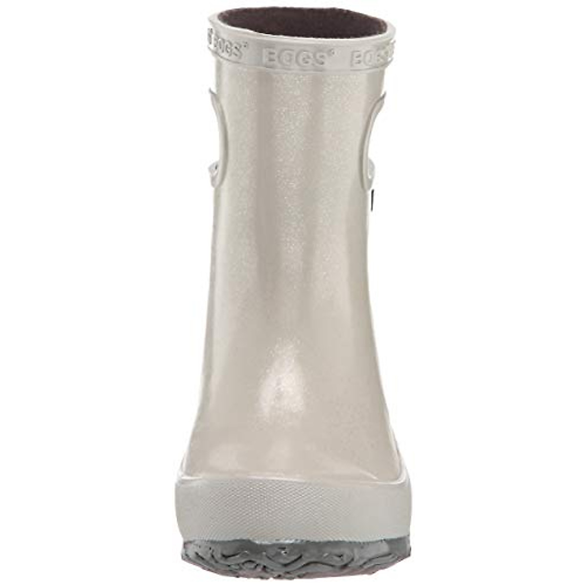 Bogs Skipper Rubber Waterproof Boys and Girls Rain Boot, Glitter-Silver, 6 US Unisex Infant